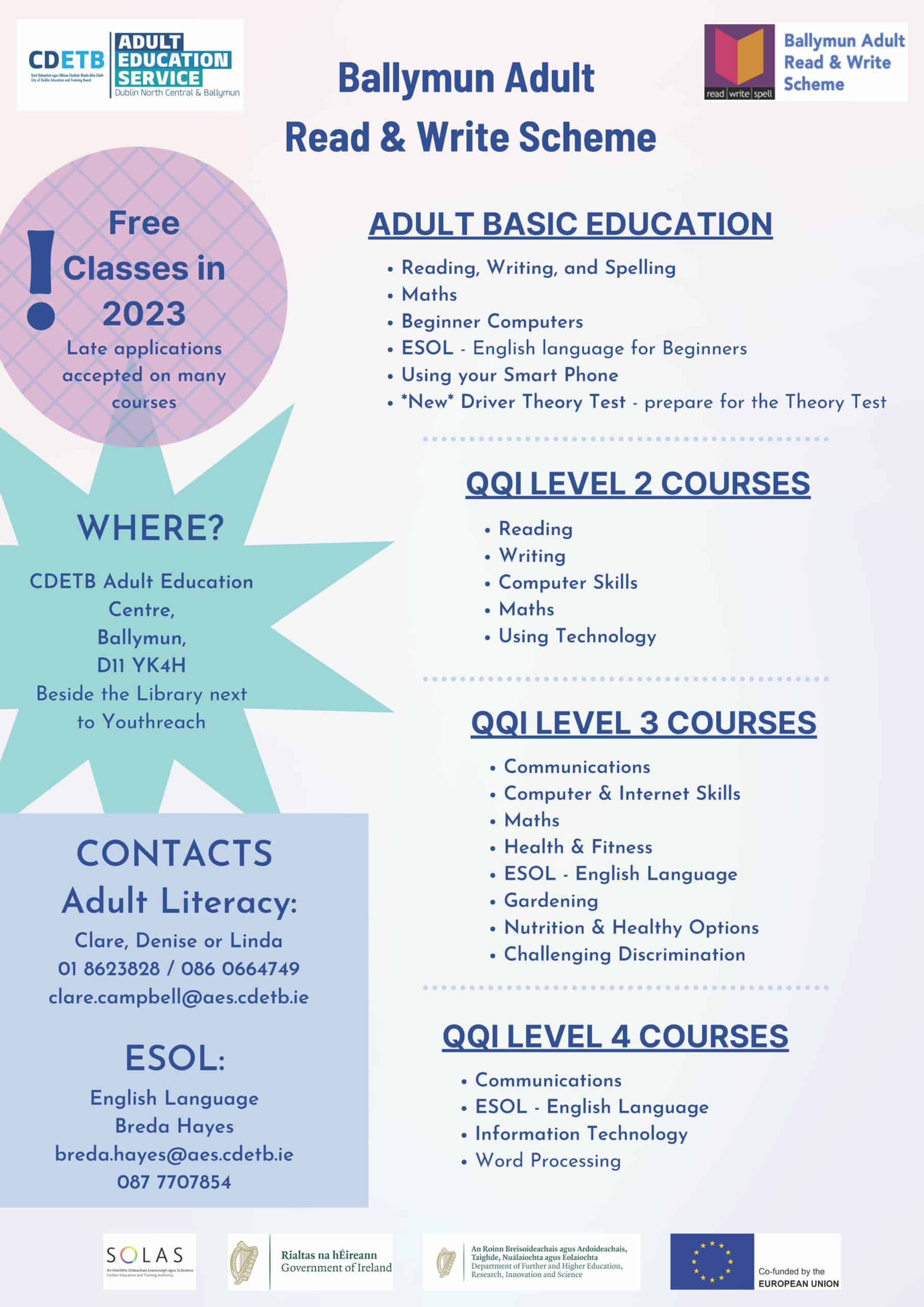 Courses - Adult Education City of Dublin ETB